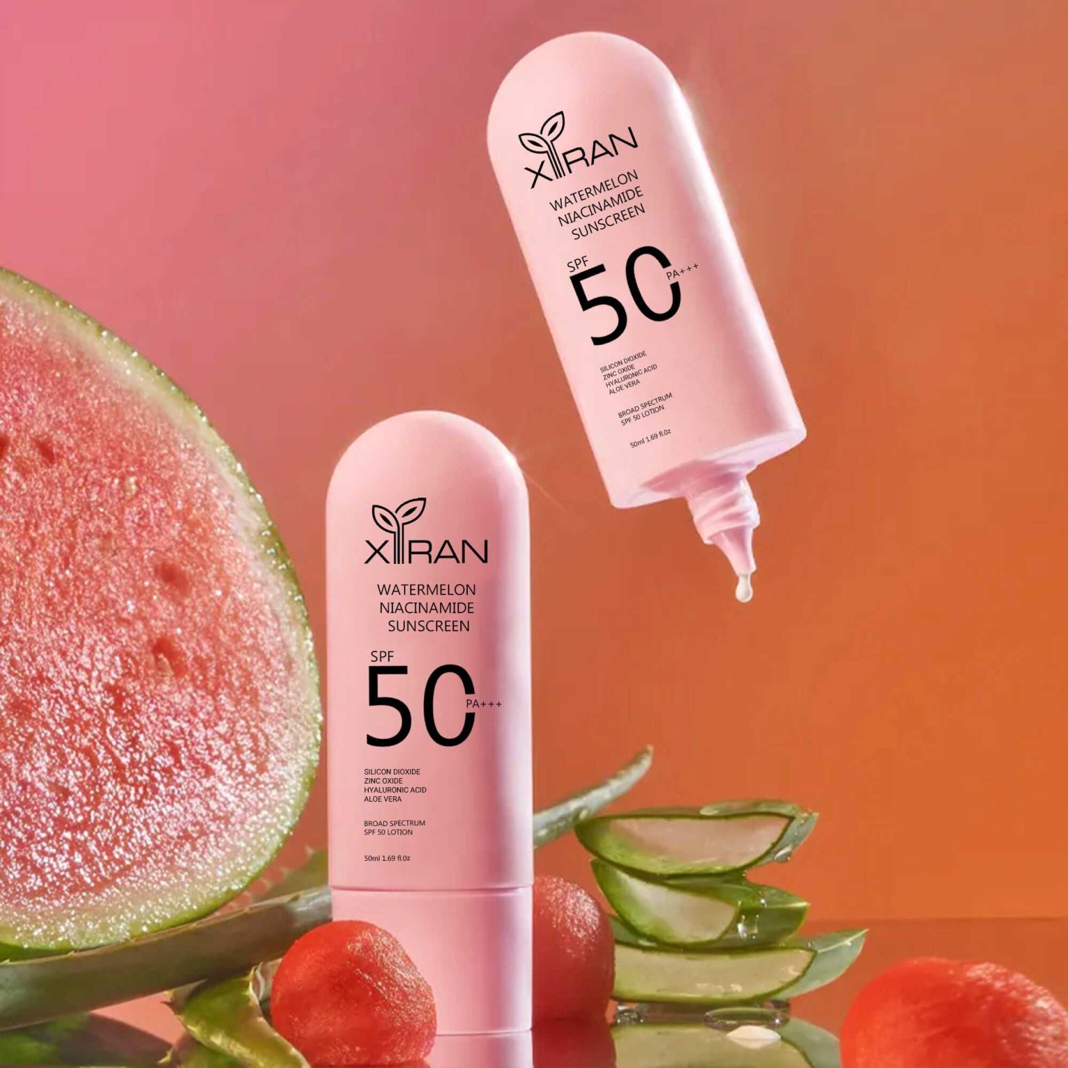 Custom Natural Watermelon Niacinamide Sunscreen SPF 50