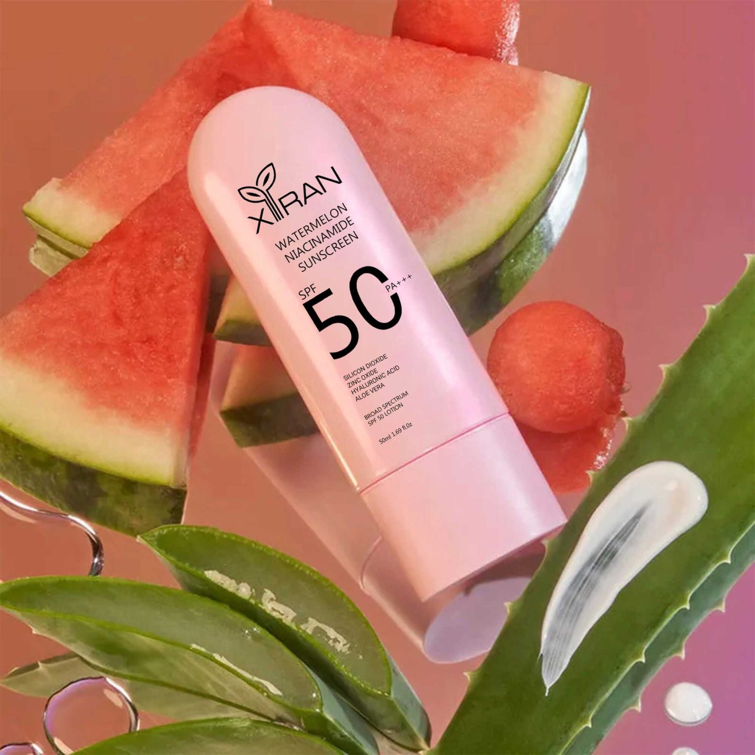 Custom Natural Watermelon Niacinamide Sunscreen SPF 50