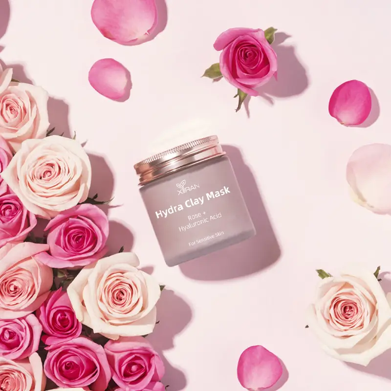 Private Label Vegan Rose Hyaluronic Acid Wash Off Pack Pink Face Clay Mask